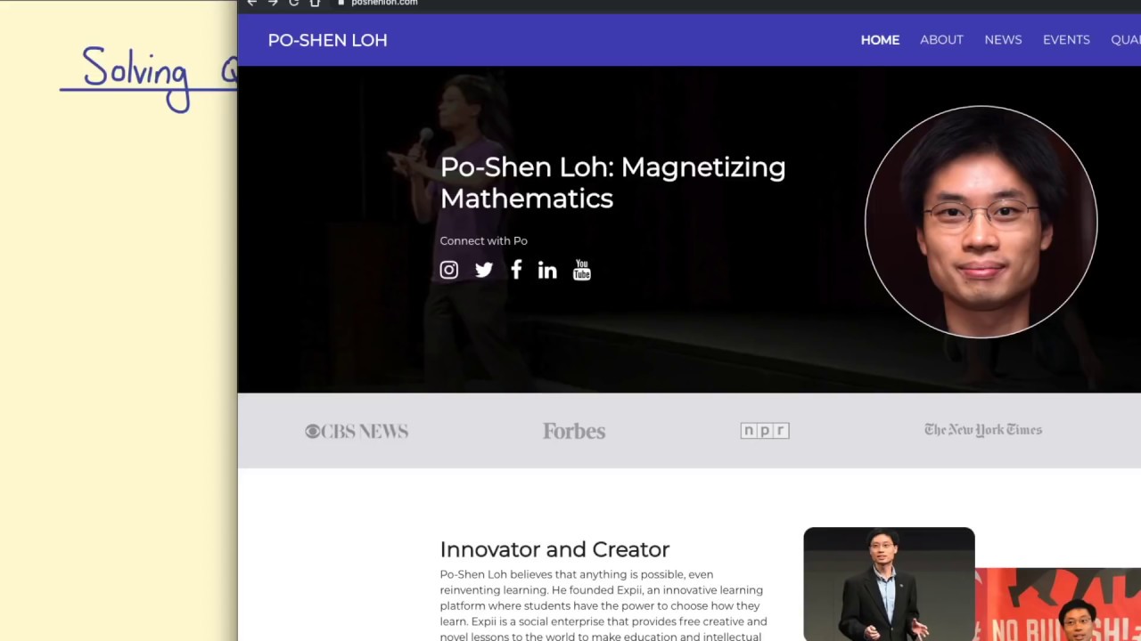 Different Way of Solving Quadratic Equations - The "Dr. Po-Shen Loh ...