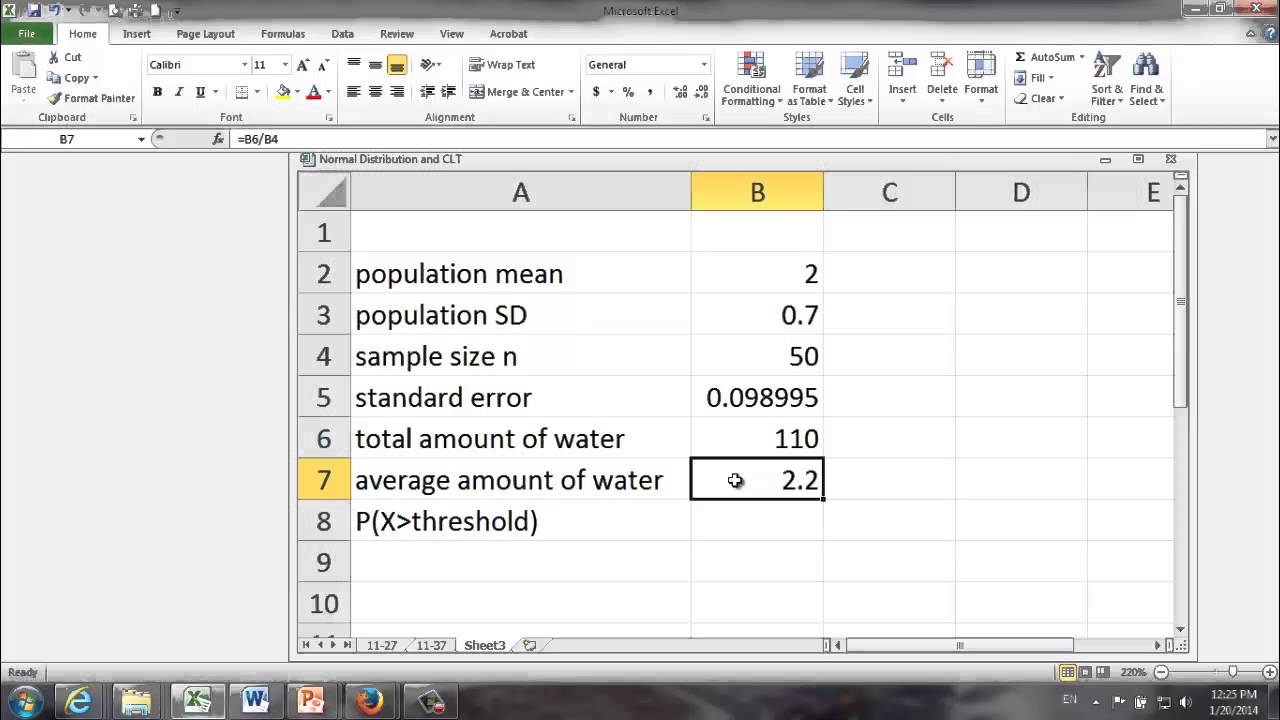 CLT Example in Excel - YouTube