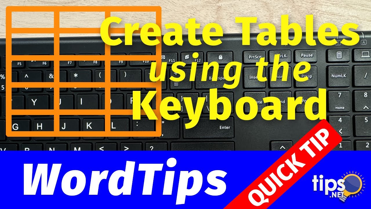 Create a Table using the Keyboard - YouTube