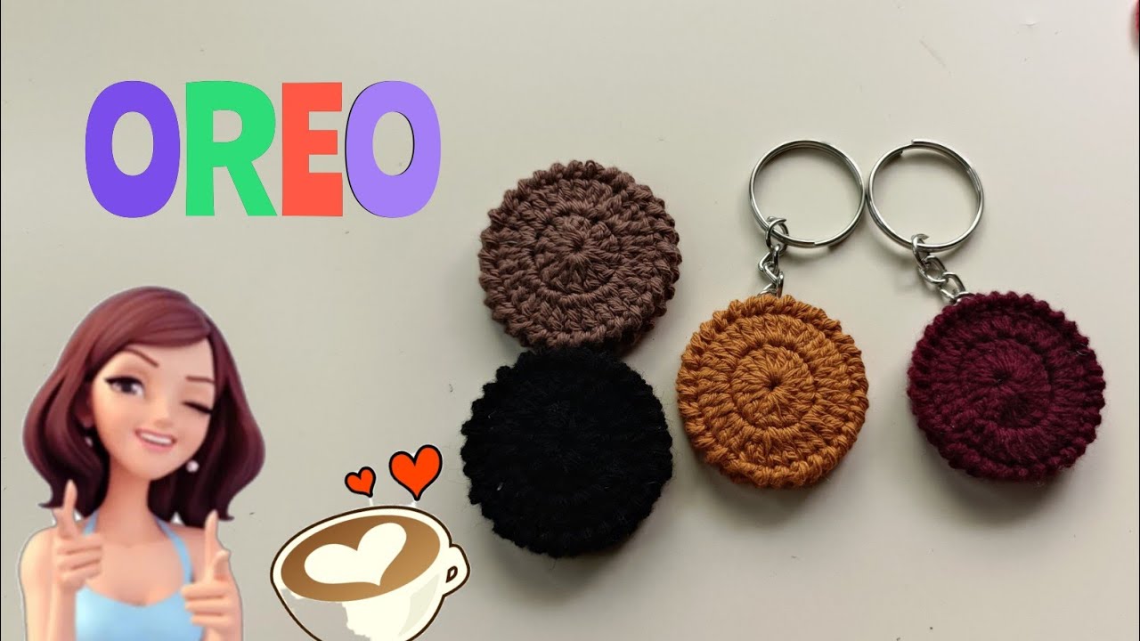 OREO Biscuit Key Chain - Easy Method - Crochet - YouTube