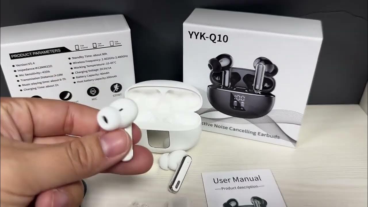 YYK-Q10 In Ear Active Noise Reduction Wireless Earbuds with Noise Cancelling and Voice Call 4 ...