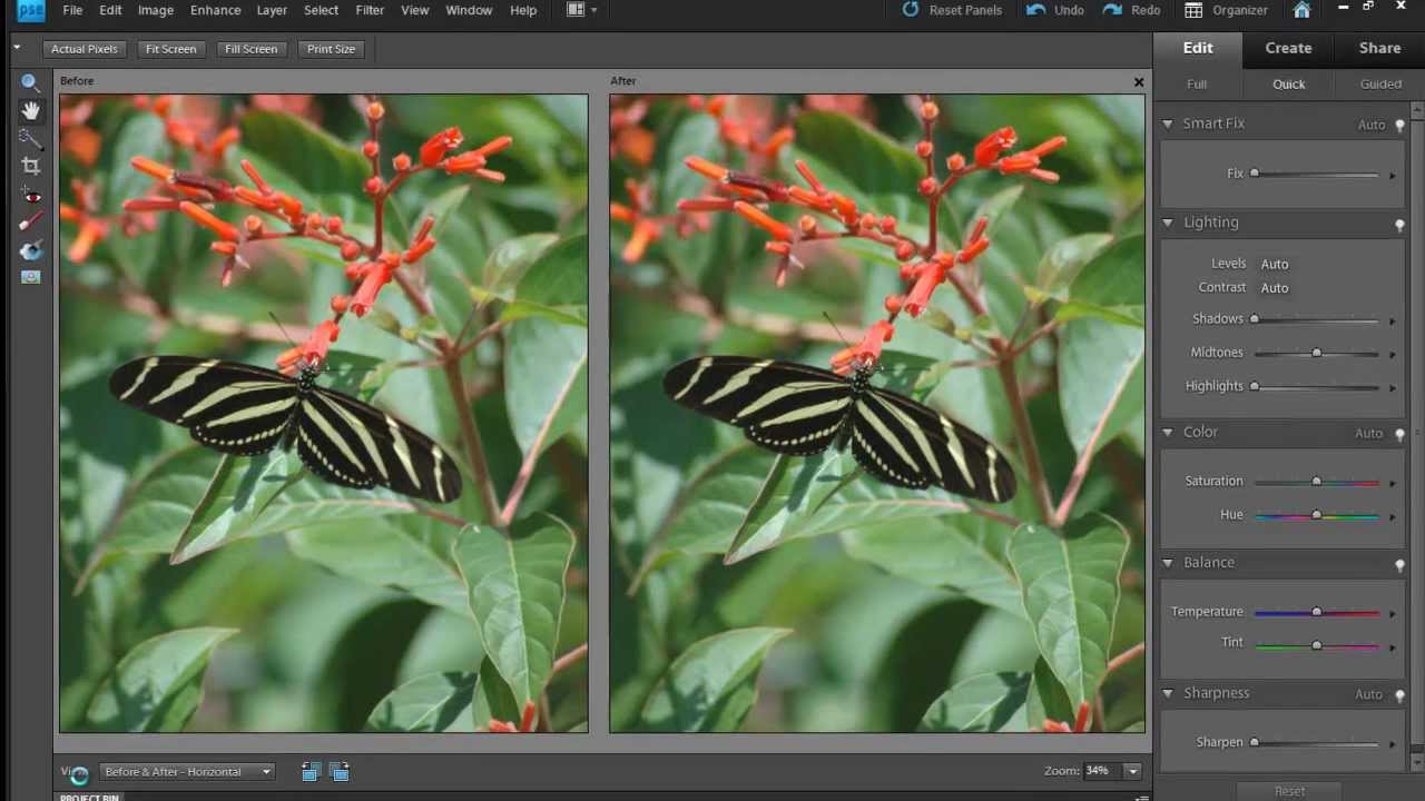 Beginner 07 Photoshop Elements 8-10: QuickEdit - YouTube