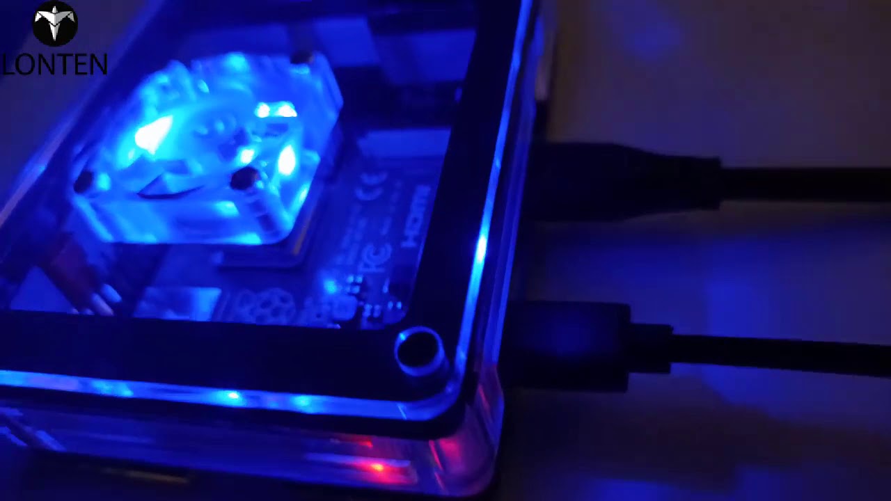 Raspberry pi 4 Case With LED light Acrylic Case Light Fan - YouTube