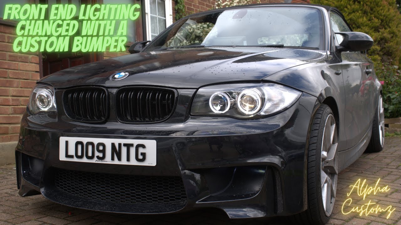 BMW E88 FRONT END LIGHTING WITH CUSTOM BUMPER & CODING - YouTube