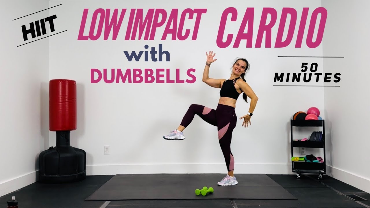 50 Minute Intense Low Impact Cardio With Lighter Dumbbells🔥 Youtube