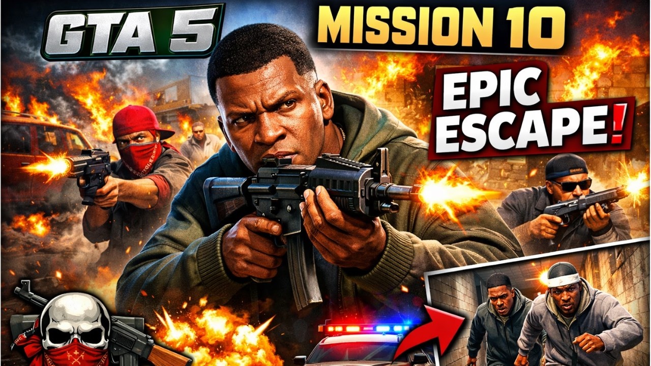 GTA 5 - Mission 10 - The Long Stretch | Franklin Gang Fight 😱🔥 | Full ...