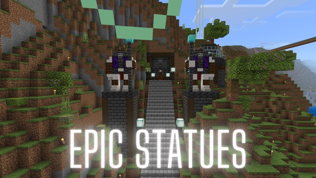 Building Two Epic Statues In Minecraft - YouTube