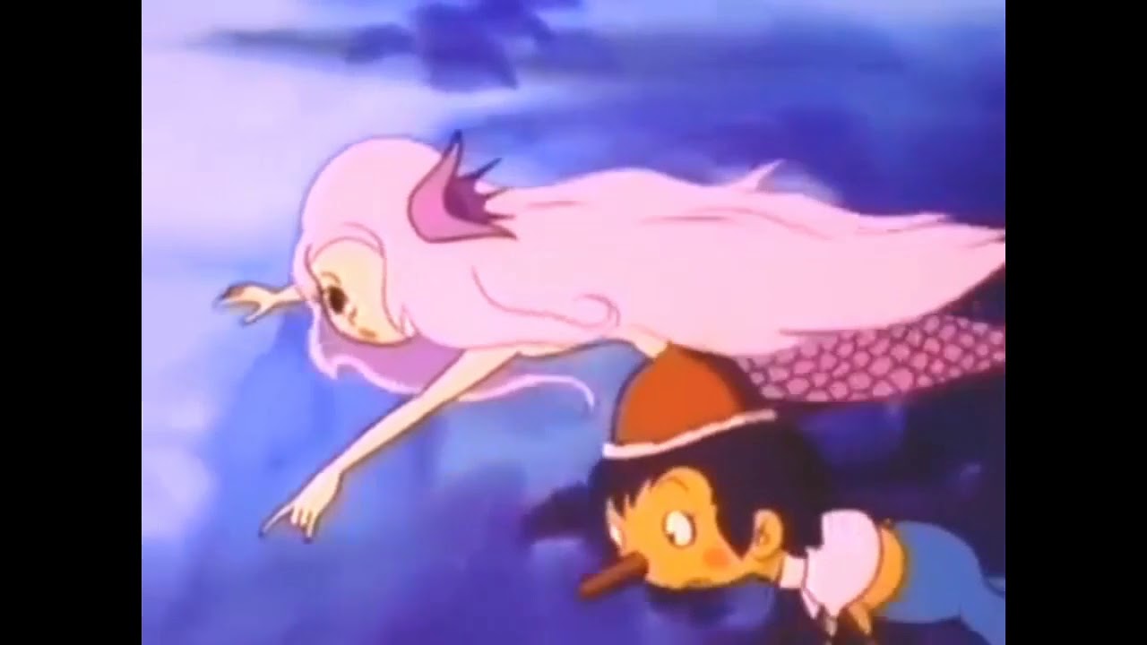 The Adventures of Pinocchio Pinoccio swims with Gloria the mermaid ...