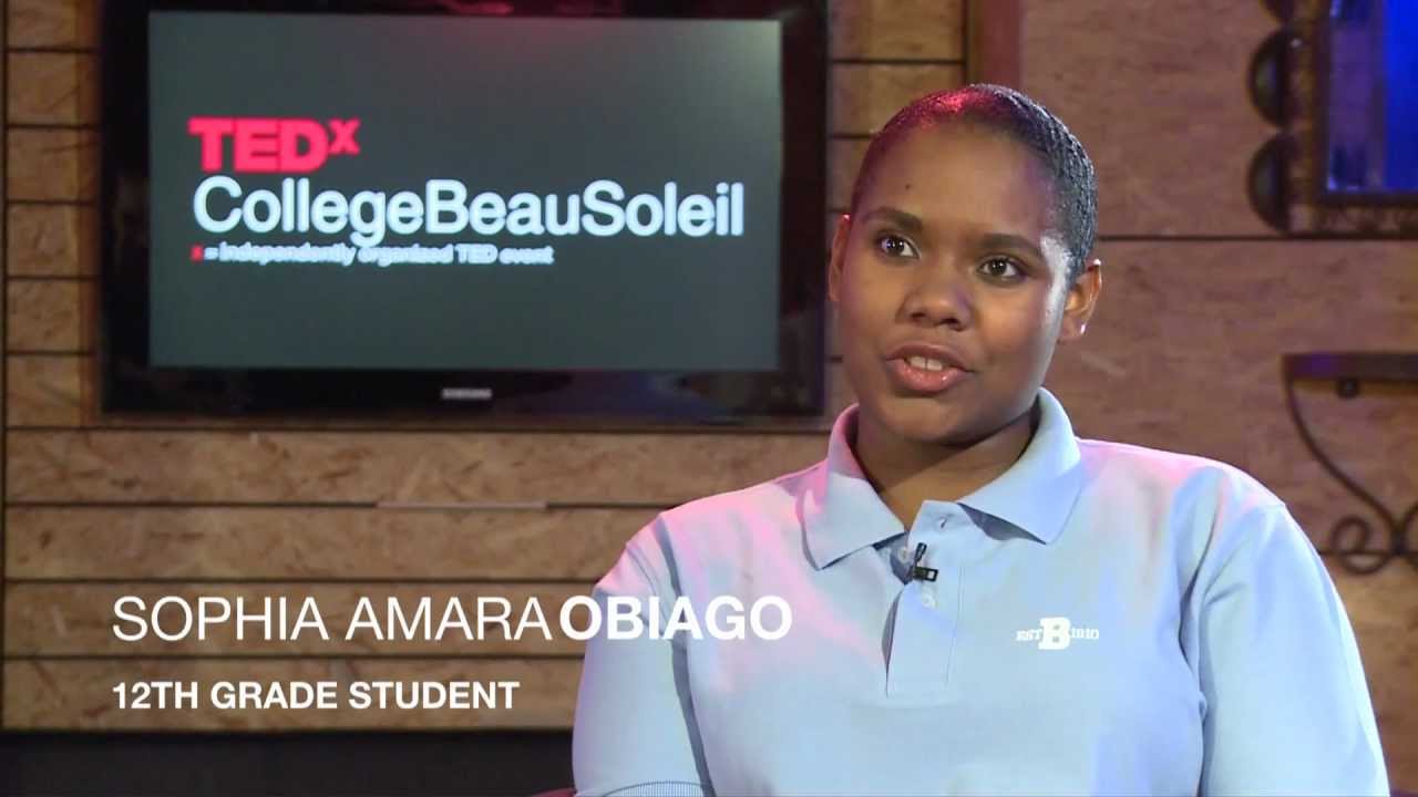 TEDx College Beau Soleil 2012 interview - Sophia Amara Obiago - YouTube