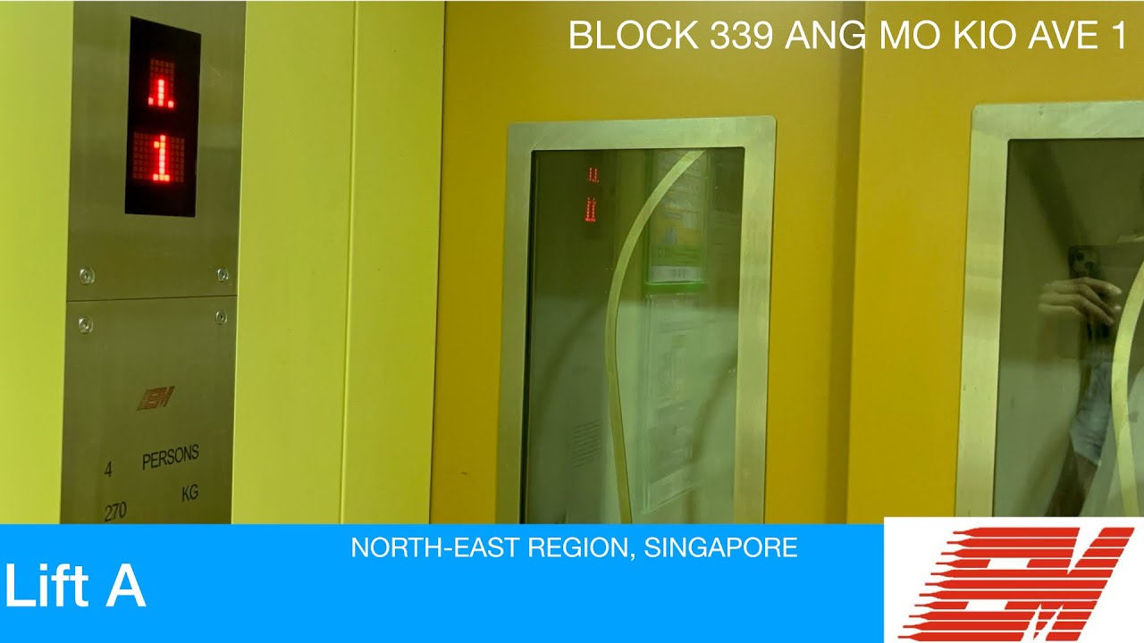HDB Block 339 Ang Mo Kio || EM Telescopic Elevator (Lift A) - YouTube