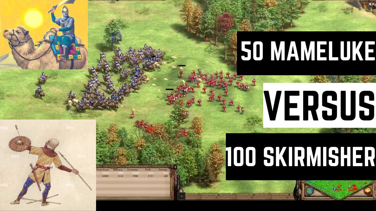 AOE2: 50 SARACEN ELITE MAMELUKES VERSUS 100 SKIRMISHERS - YouTube