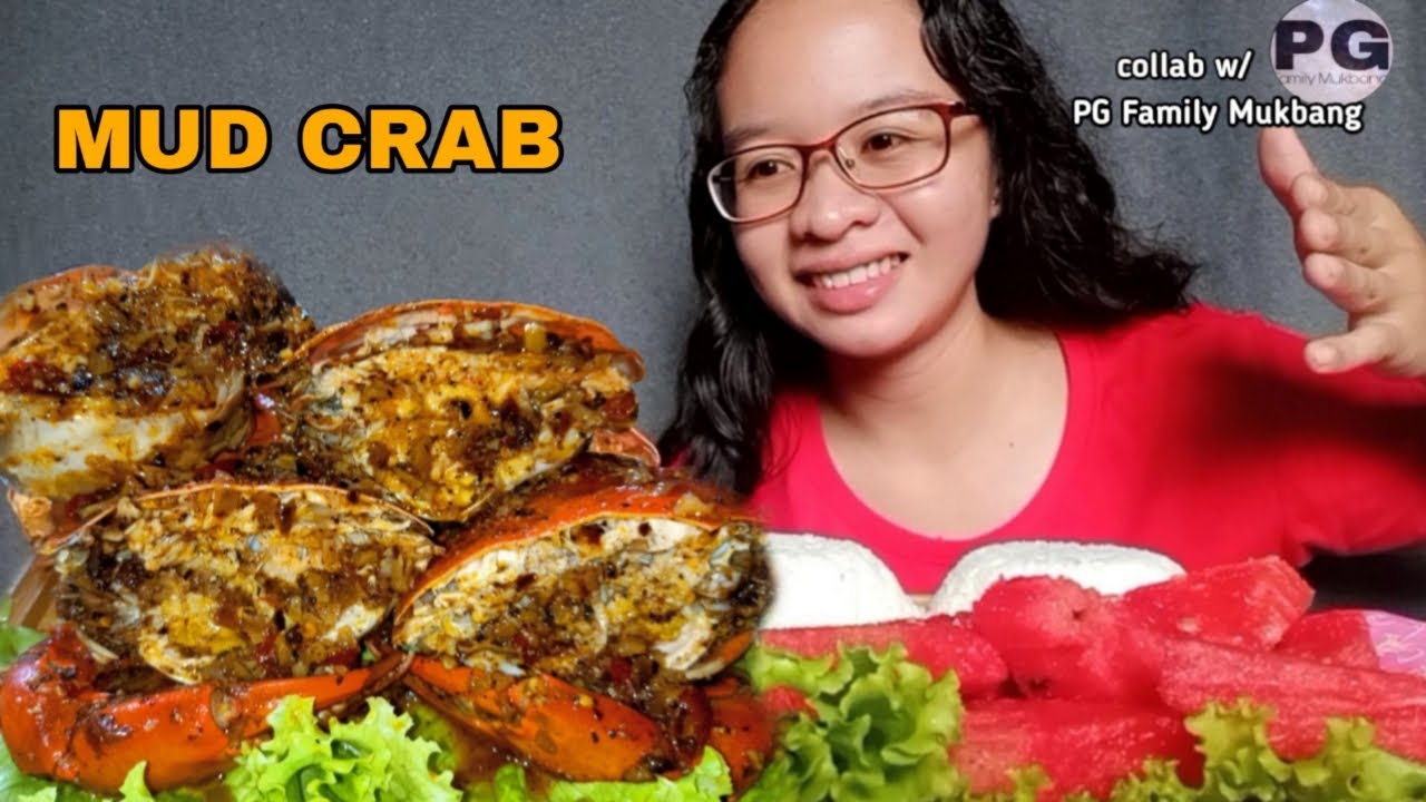CHILI GARLIC MUD CRAB | PINOY MUKBANG | online collab w/ PG Family ...