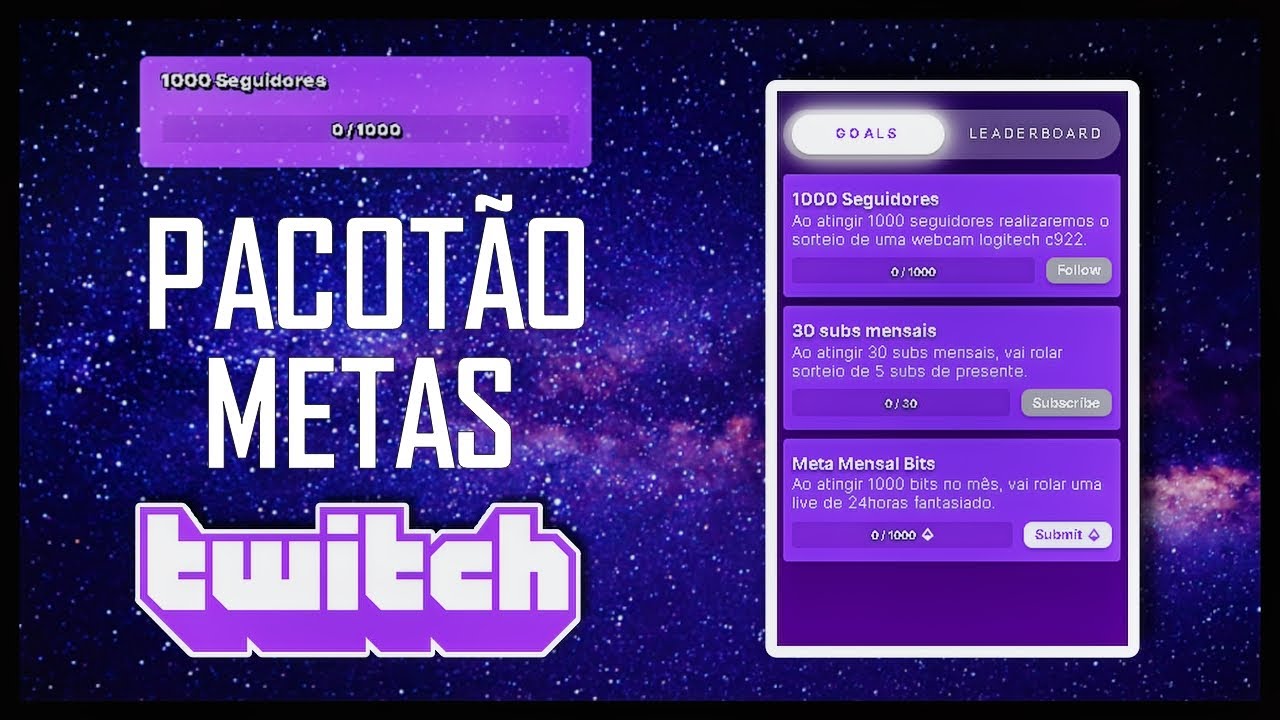 PACOTÃO DIFERENTÃO DE METAS DA TWITCH (PAINÉL+ALERTAS+BARRA DE METAS ...