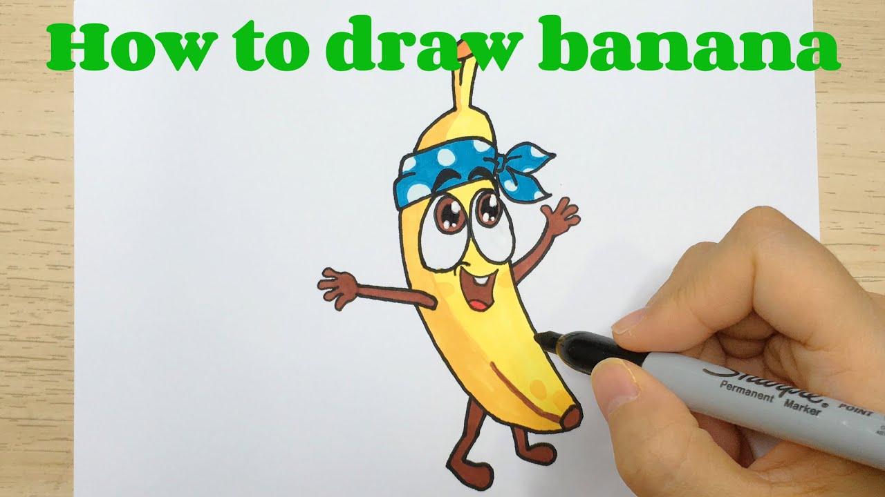 How to Draw banana from Little Baby PEARS with Colorful Markers - Easy ...