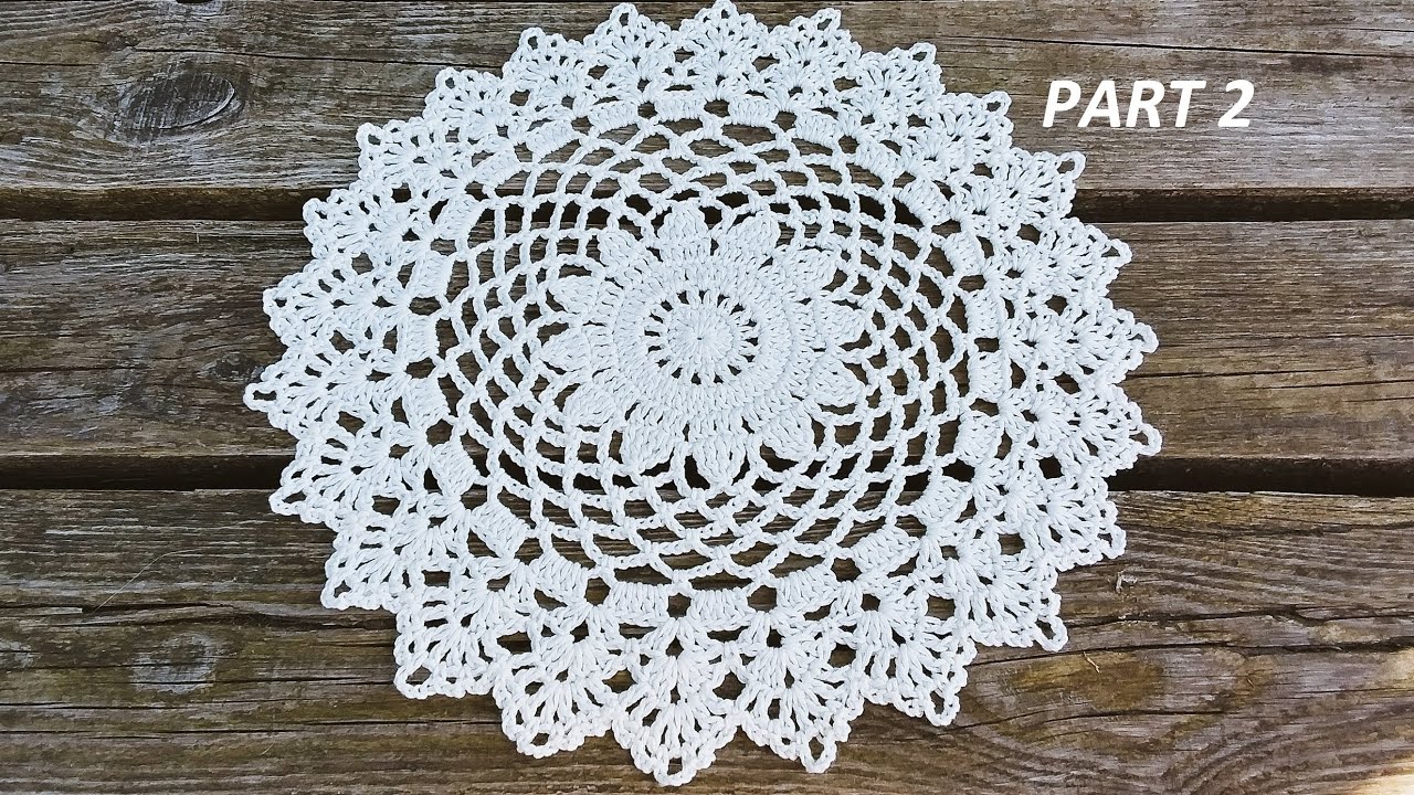 How To Crochet Pretty Daisy Doily Part 2 Round 11 - 15 - YouTube