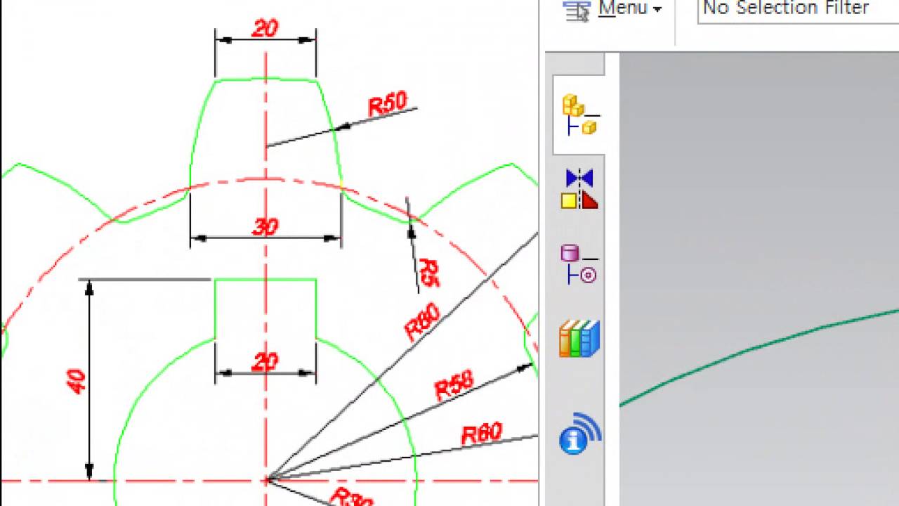 [UG NX 9.0] 10강 호그리기와 패턴 연습. - YouTube