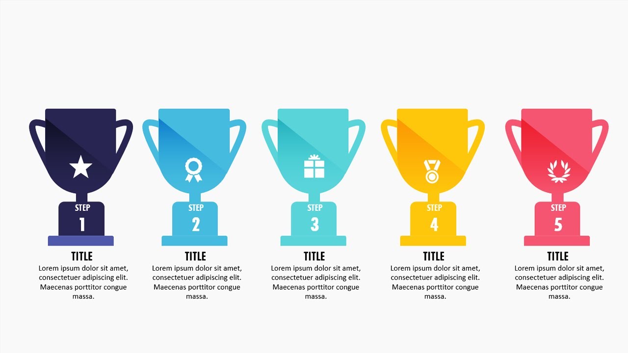 Create 5 Trophy Shape Options Slide in PowerPoint. Tutorial No.: 960 ...