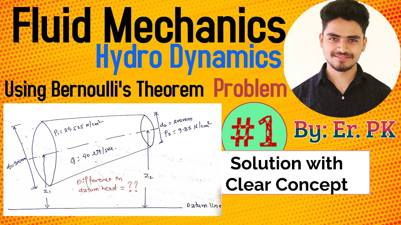 Numerical on Fluid Mechanics | Hydro Dynamics | Problem #1 | Bernoulli's Theorem - YouTube