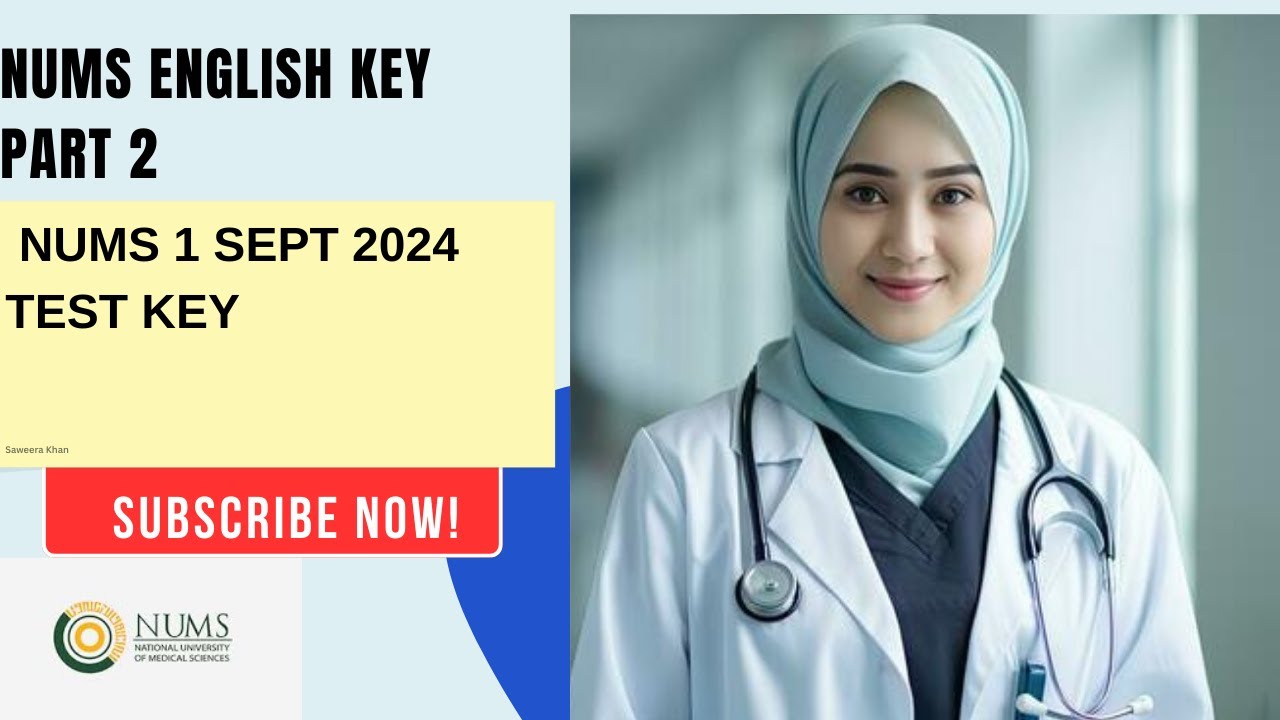 NUMS english 2024 Complete Original Paper | NUMS 2024 | NUMS Answer Key ...