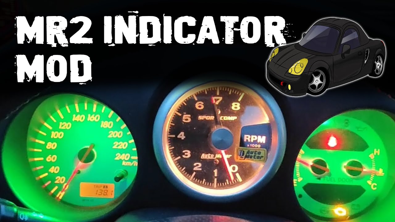 How To: Toyota MR-S Indicators with Aftermarket Tacho | MR2 Spyder Dash Blinker Mod - YouTube