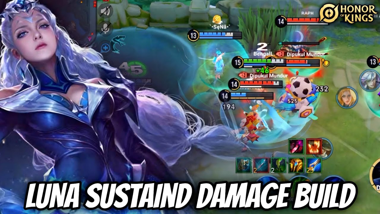 Honor of Kings (Luna) Sustaind & Damage Build - YouTube