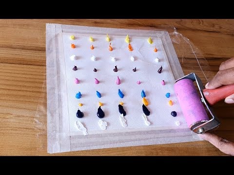Easy Abstract Painting Idea / For Beginners / Using Plastic Wrap ...