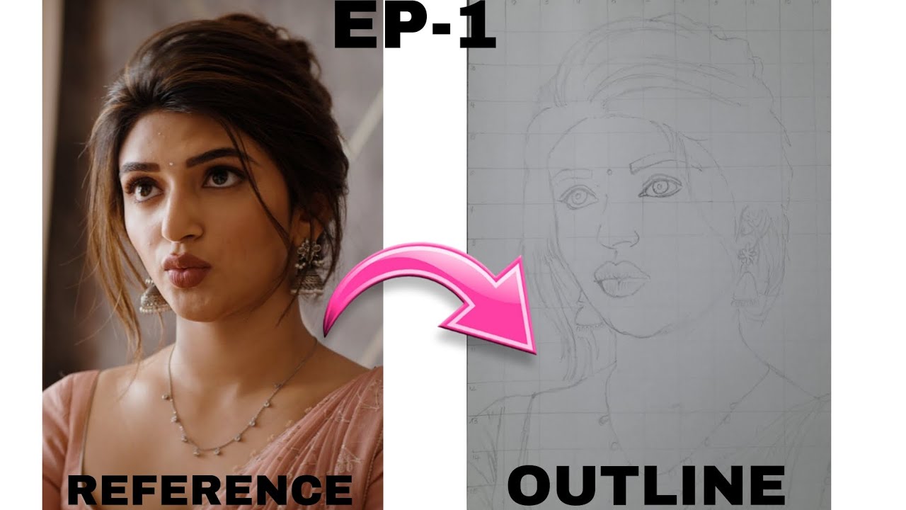 SREELEELA, HOW TO DRAW SREELEELA OUTLINE TUTORIAL, STEP BY STEP # ...