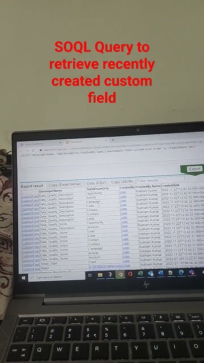 Query to retrieve recently created custom field #salesforce #soql - YouTube