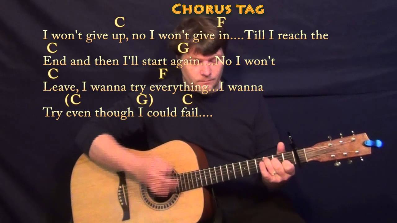 Try Everything (Shakira) Guitar Lesson Chord Chart with On-Screen ...