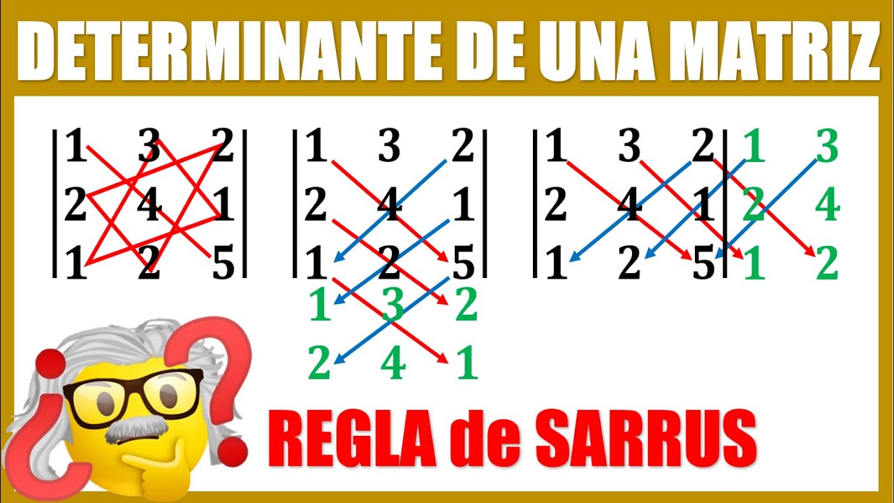 Determinante 3x3 Regla de Sarrus - YouTube