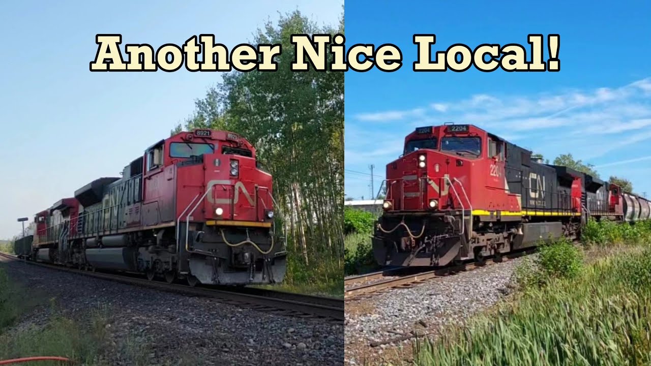 Another Nice CN Sudbury Local with 𝟐𝟐𝟎𝟎𝐬 𝐃𝐚𝐬𝐡-𝟗 𝐋𝐞𝐚𝐝𝐞𝐫 and a 𝐋𝐨𝐮𝐝 𝐎𝐝𝐝 𝐊𝟓𝐋𝐀 𝐨𝐧 𝐒𝐃𝟕𝟎𝐌-𝟐 𝟖𝟗𝟐𝟏 ...