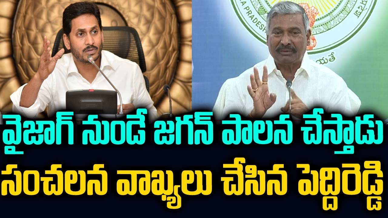 జగనన్న పాలన వైజాగ్ నుండి స్టార్ట్ | Minister Peddireddy Sensational ...
