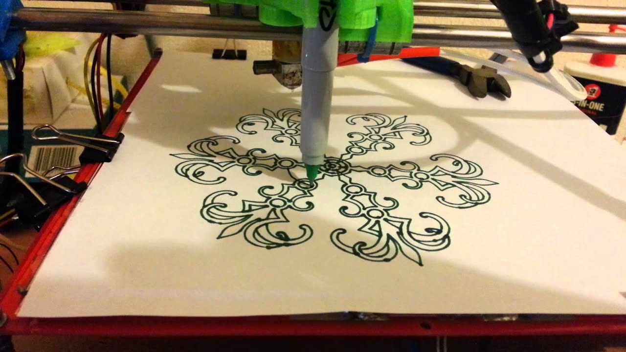 Plotting with reprap prusa i2 - YouTube