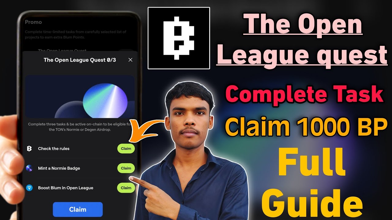 How To Complete Blum Open League Quest | Open League Quest Blum Airdrop ...