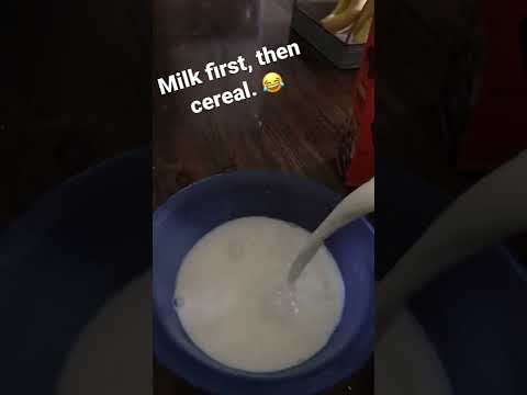 Milk first then cereal. 😂 - YouTube
