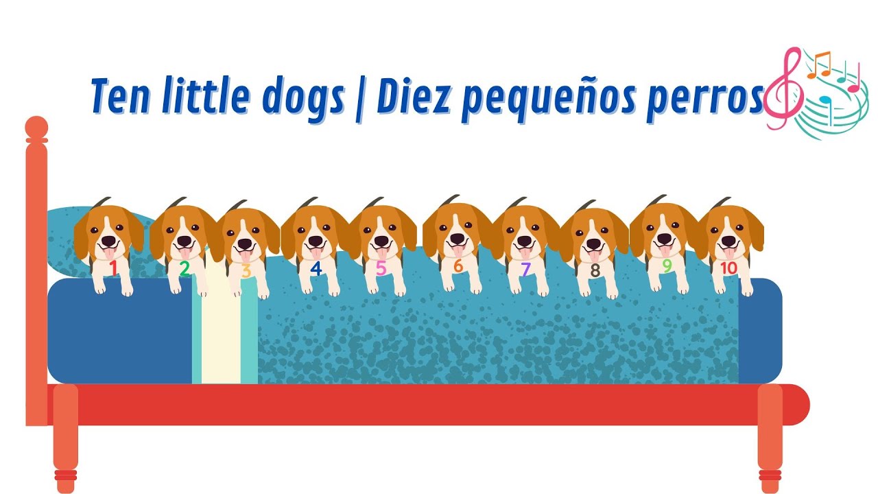 Ten Little Dogs Song | Canción diez pequeños Perros - YouTube