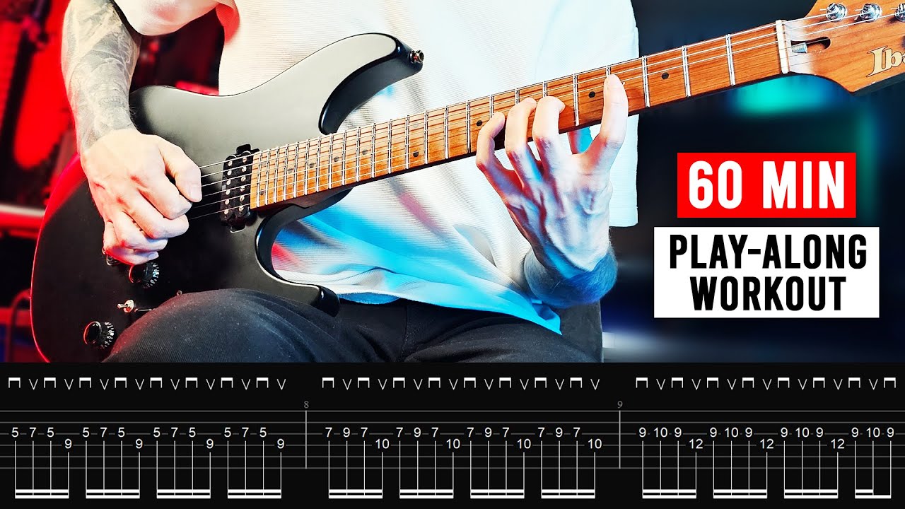BEST 60 MIN GUITAR WORKOUT - alternate picking, sweep picking, legato & more! - YouTube