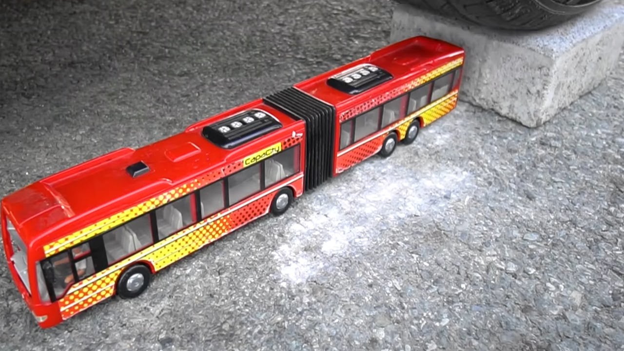 Crushing Crunchy & Soft Things by Car! EXPERIMENT CAR VS LONG TOY BUS ...