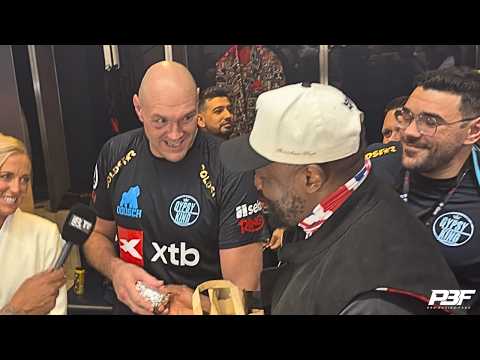DEREK CHISORA STORMS TYSON FURY'S DRESSING ROOM WITH FIVE GUYS BURGERS AFTER RETURN WIN