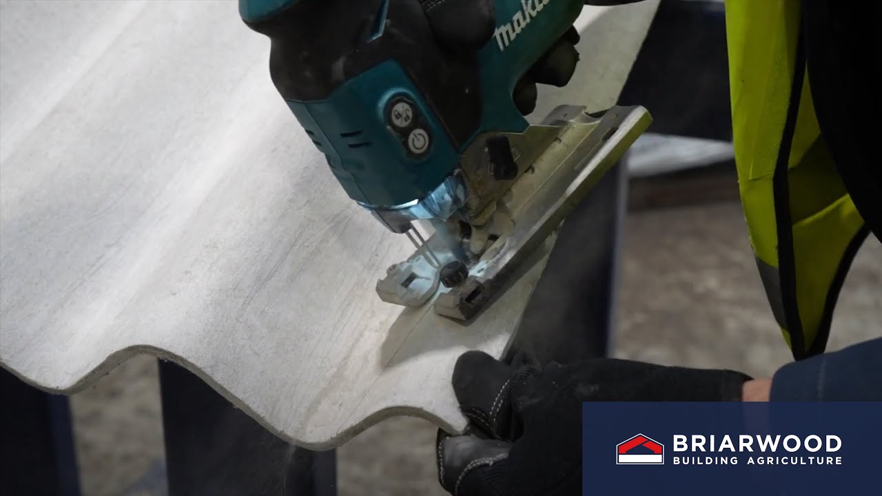 How to mitre one-piece fibre cement ridges - YouTube