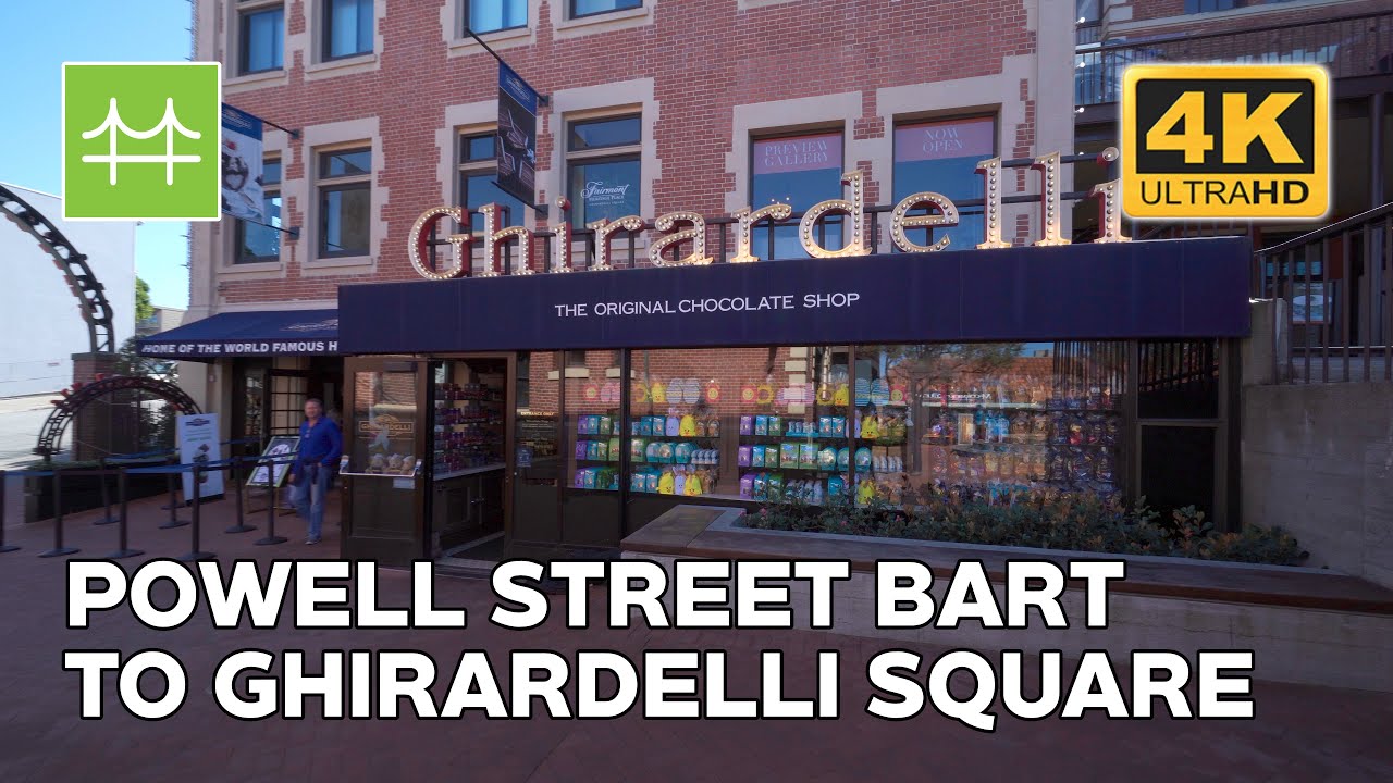 Walking from Powell Street BART to Ghirardelli Square in San Francisco ...