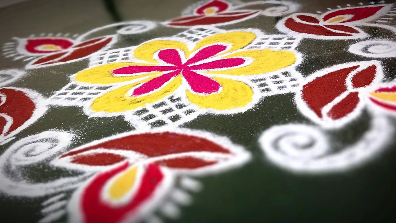 Friday kolam with 7-4 dots||step by step method for beginners||easy ...