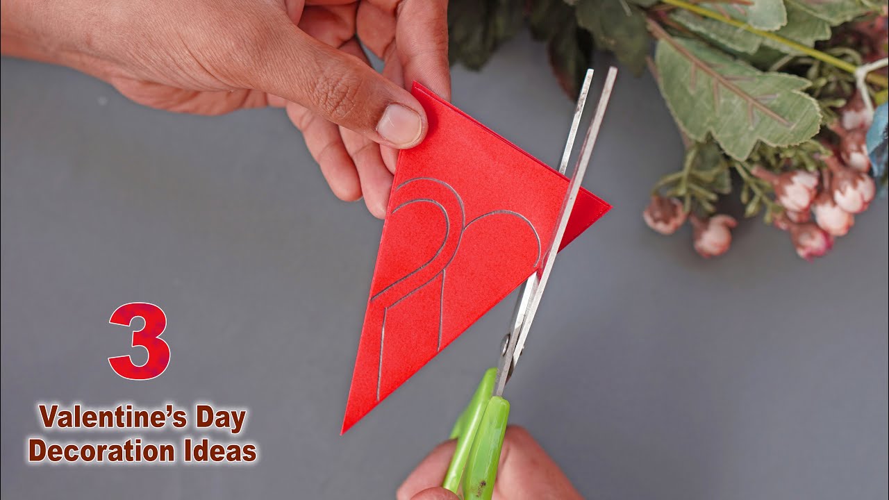 3 Valentine's day Home decoration ideas || Easy DIY paper crafts - YouTube