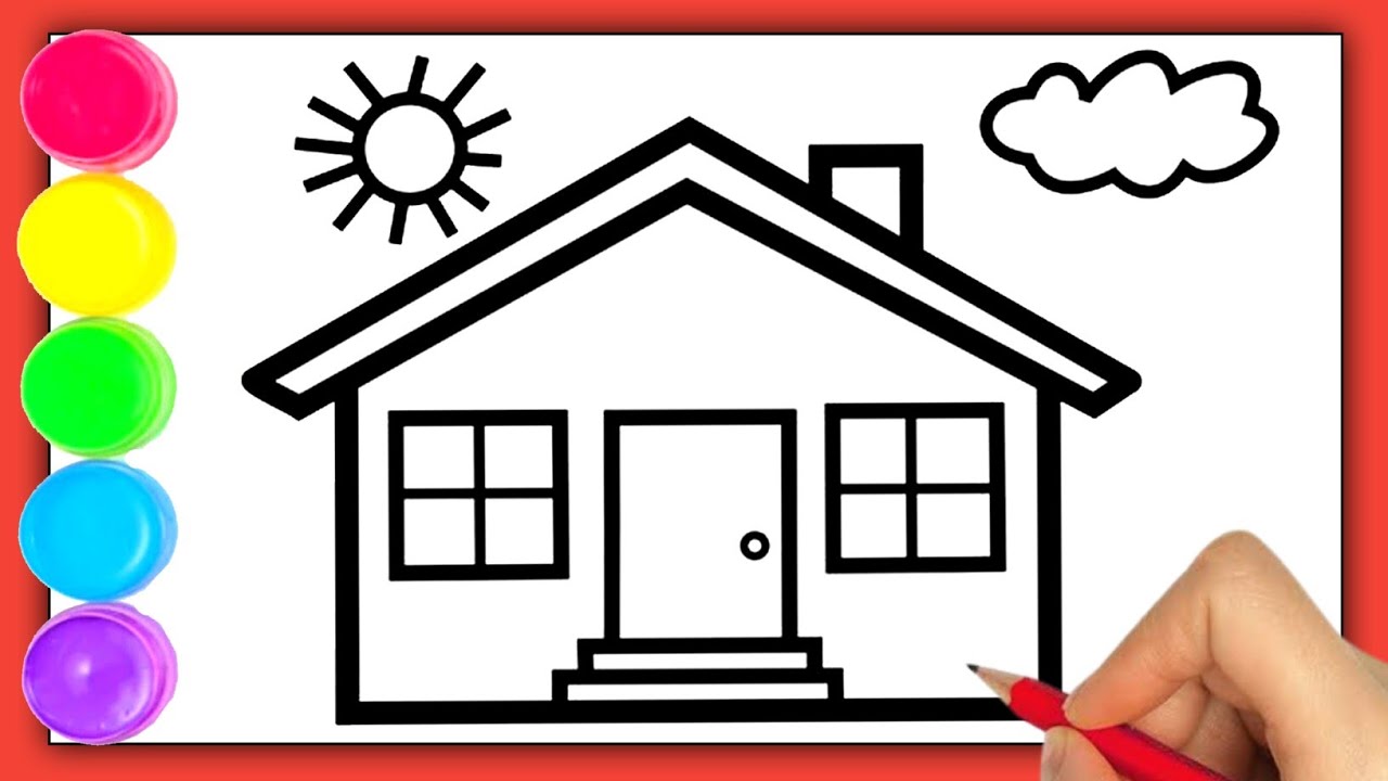 House drawing easy for kids // How to draw a house // home drawing easy ...
