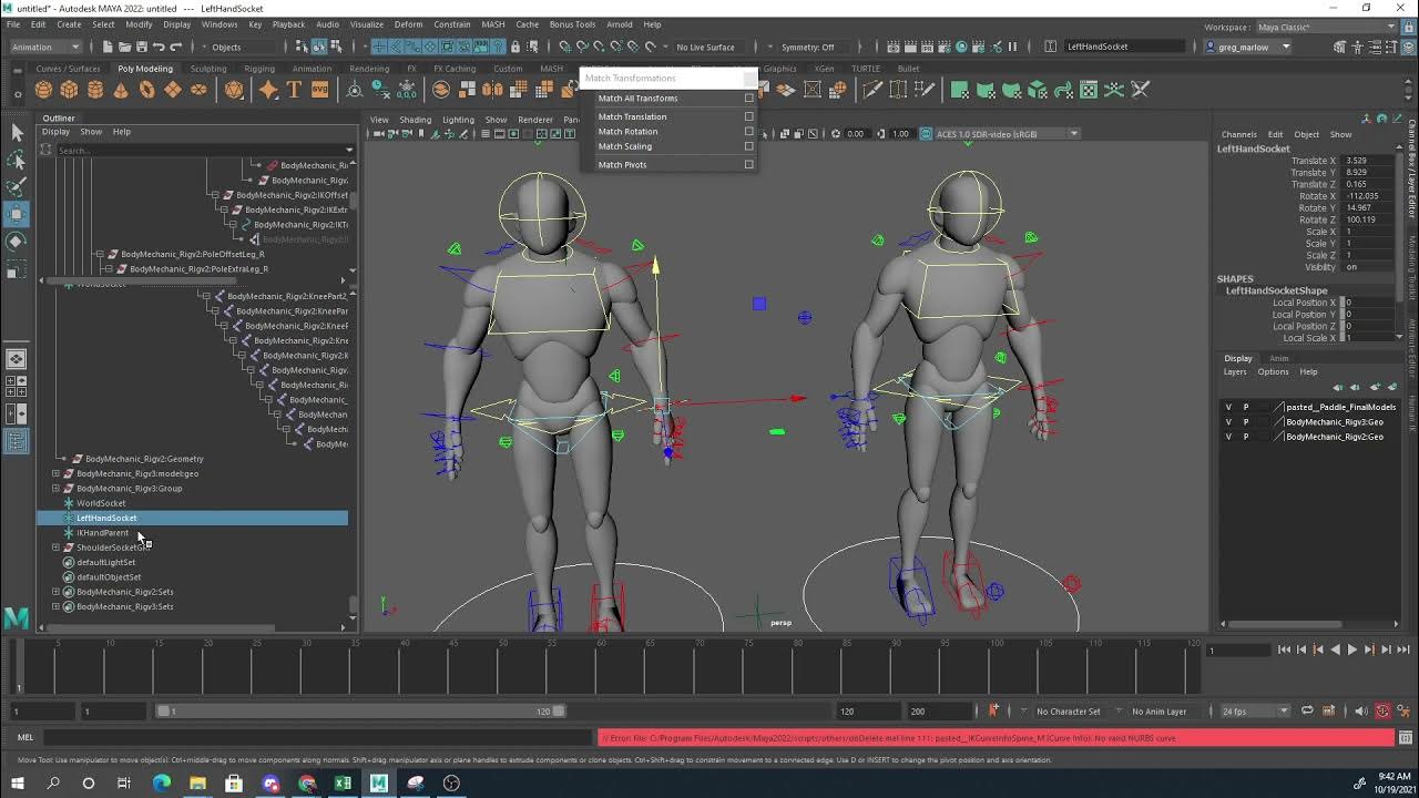 Maya Parent Constraint Socket System - YouTube