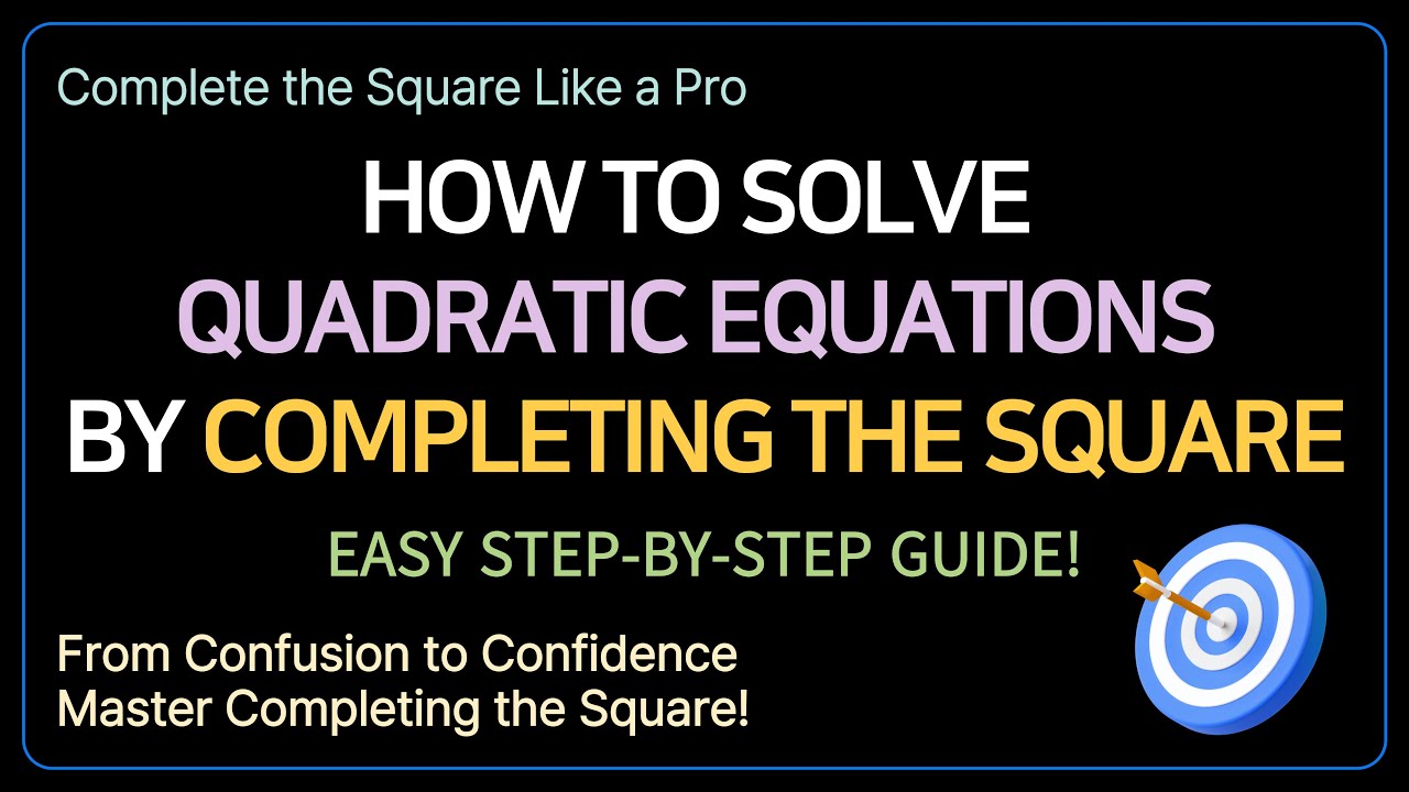 How to solve quadratic equations by completing the square - YouTube