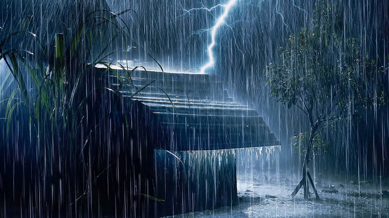 🌧️ Banish Stress to Fall Asleep in 3 Minutes with Heavy Rain & Rumbling ...