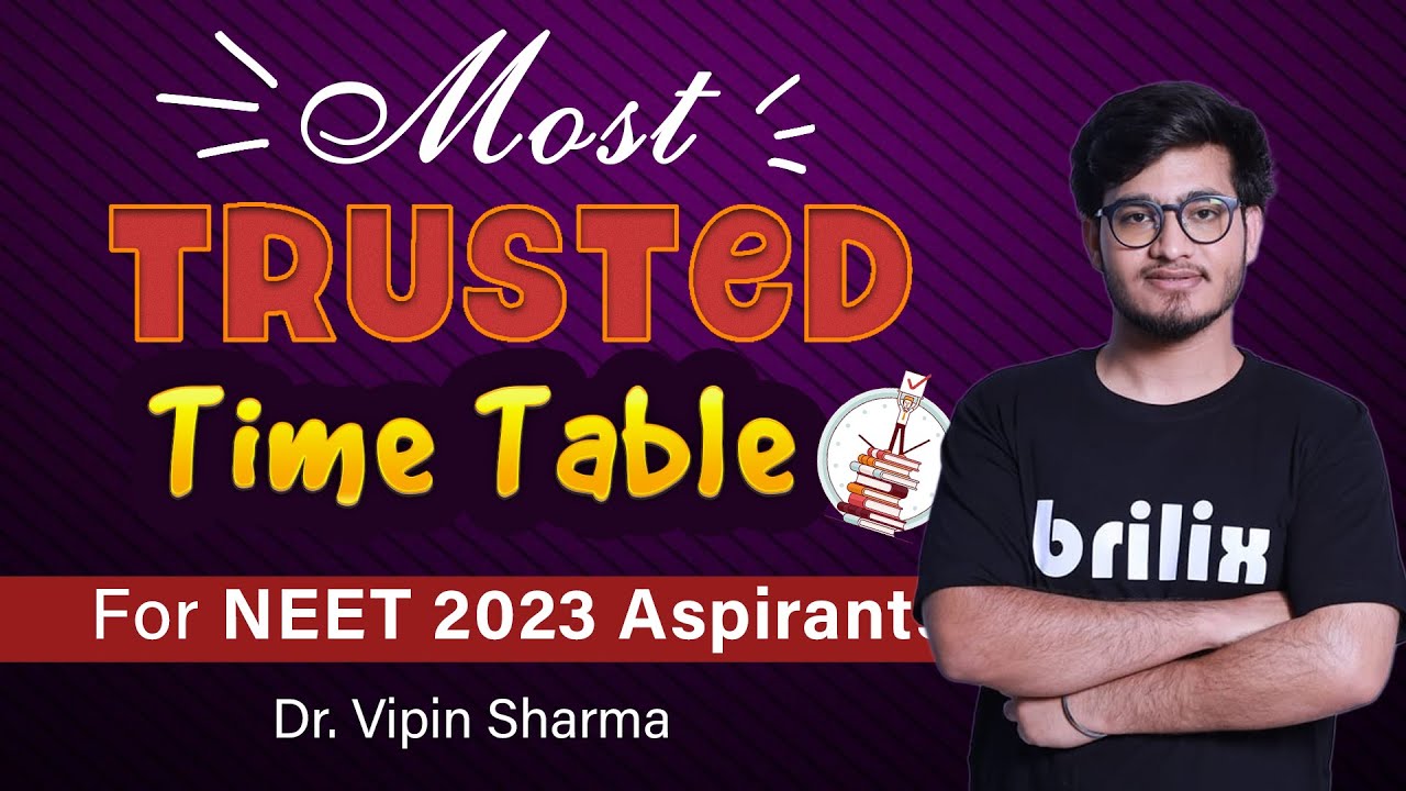 NEET 2023 Ideal Time Table for DROPPERS ft. Vipin Sharma - YouTube