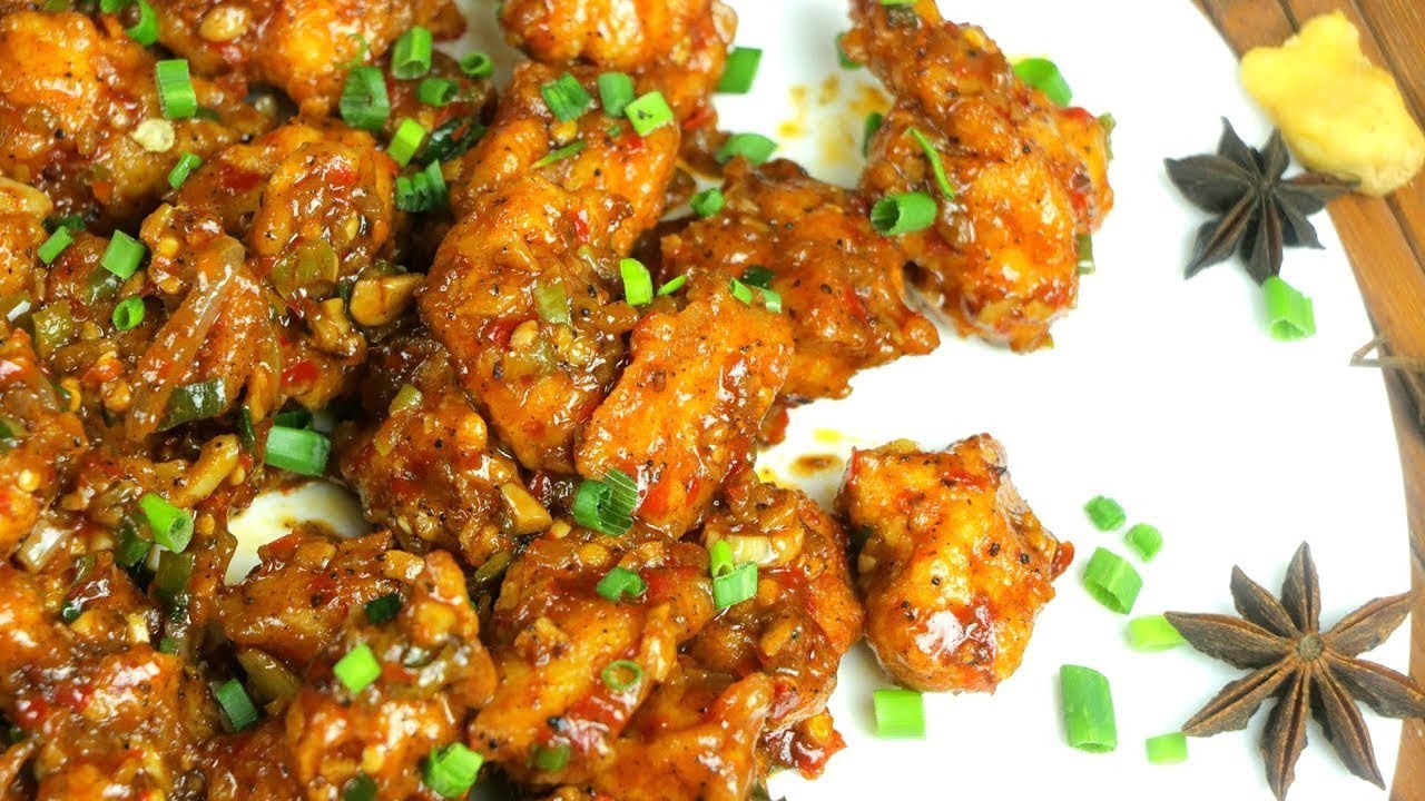schezwan chicken. easy chicken starter. Rannaghar. - YouTube