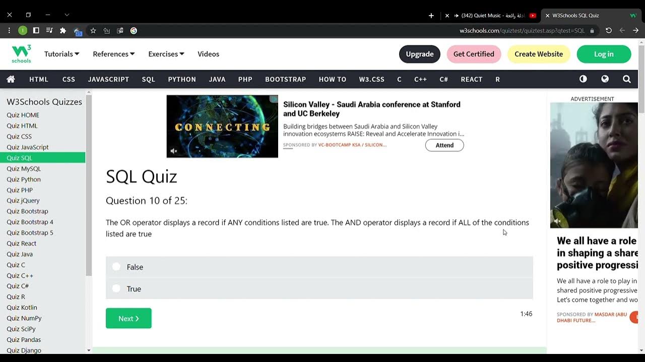 w3schools Sql Quiz Youtube